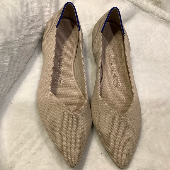 Rothy's | Shoes | Rothys The Point Ecru Knit Textile Classic Comfort ...